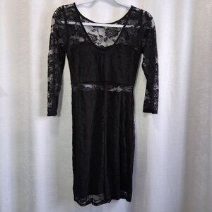 Jump | Dresses | 32 Jump Apparel Black Long Sleeve Lace Overlay Mini ...